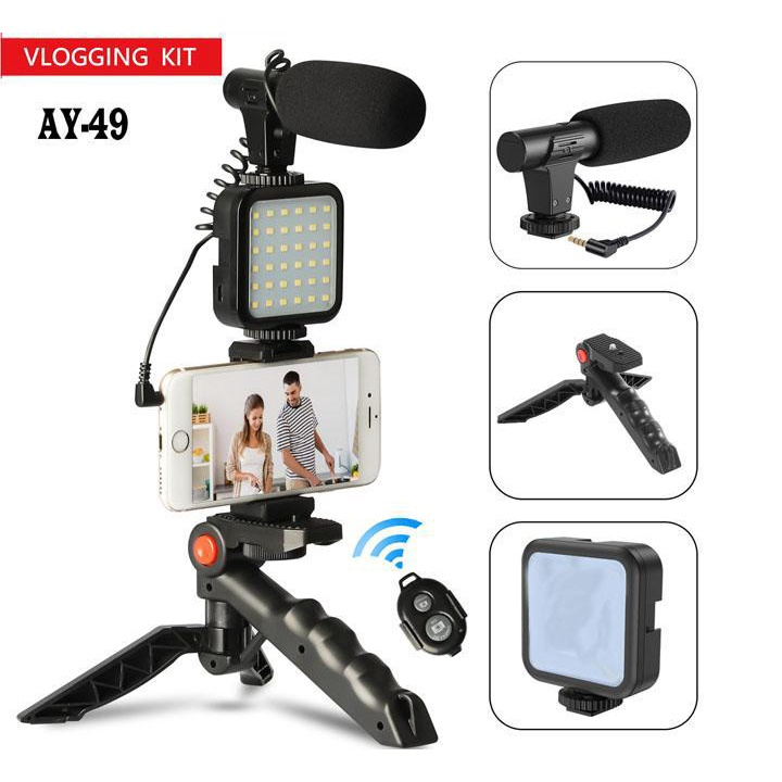 Photography Kit Vlogging Bluetooth Selfie Ring Light LED Lamp Tripod ...