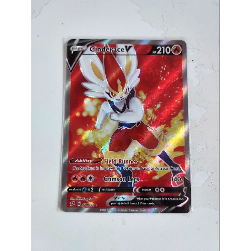 Pokemon cinderace v full art rebel clash card | Shopee Singapore