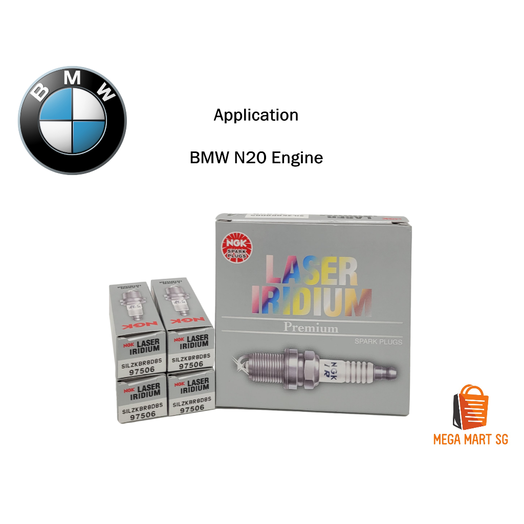NGK SILZKBR8D8S Laser Iridium Spark Plug [BMW N20 Engine] (1 Set of 4 x ...