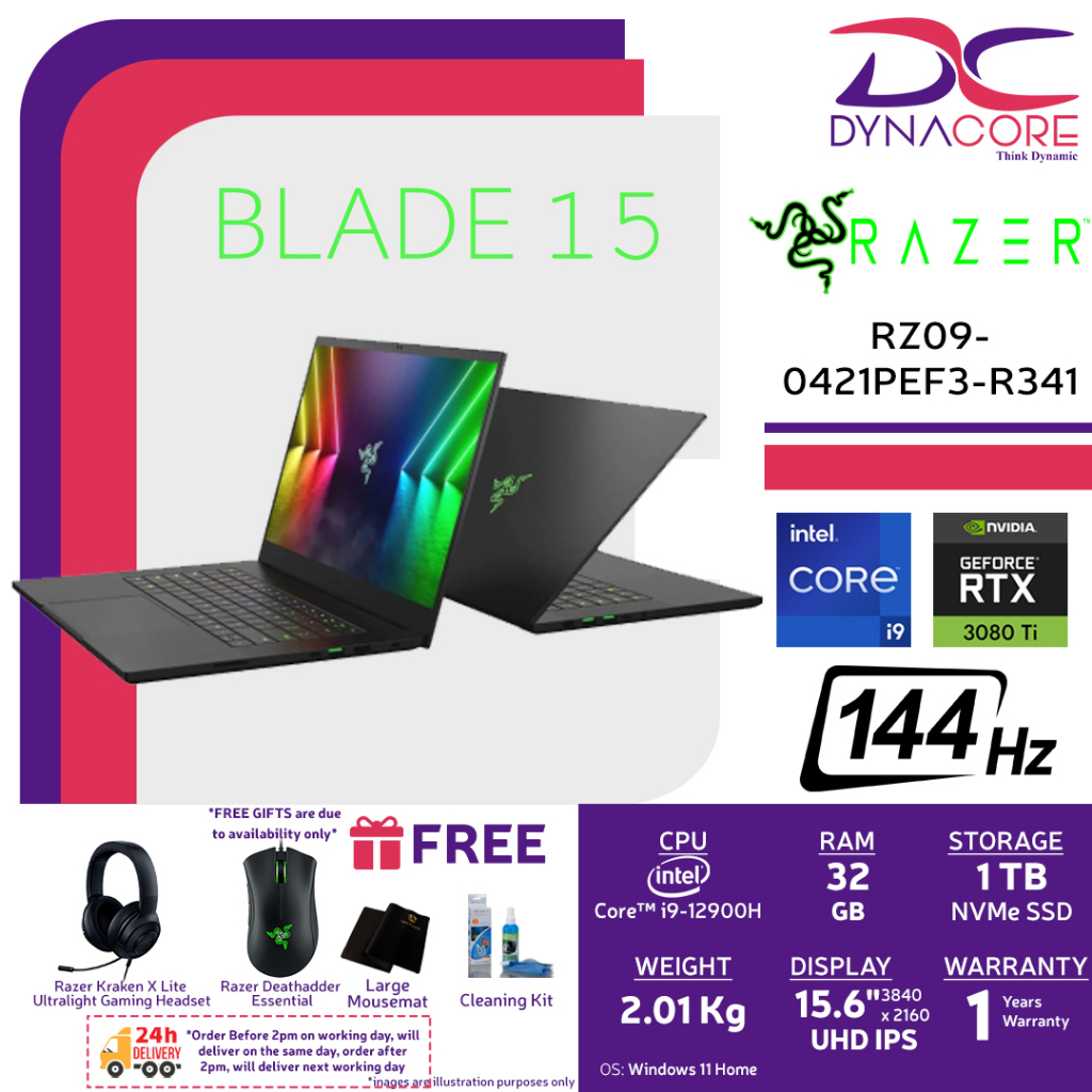 Razer Blade 15 Advanced Model RZ09-0421PEF3-R341 Laptop (CH8NT/15.6 ...