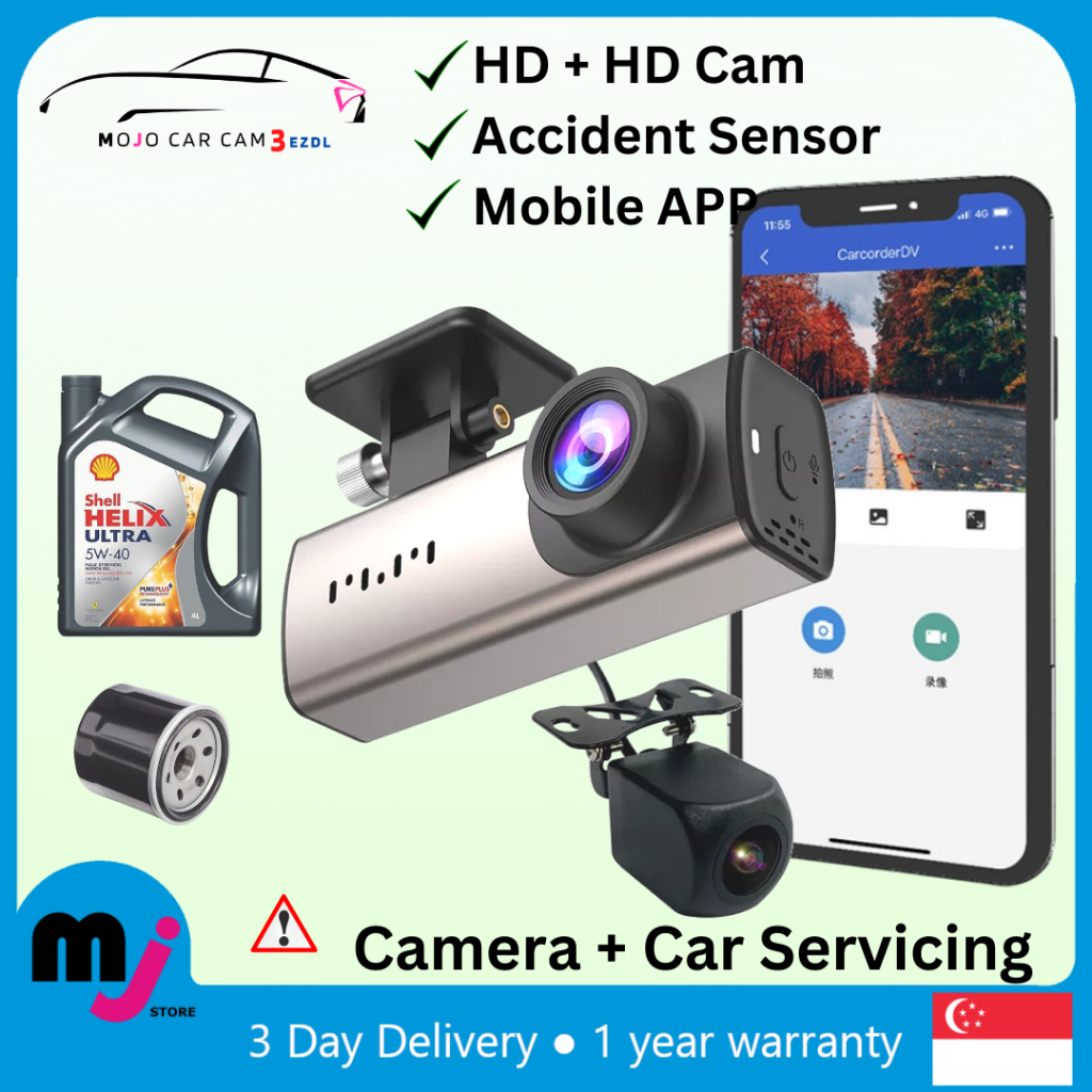 Mojo Car Camera 3 EZDL Dual HD Front and Back Camera Dash Cam | Shopee ...