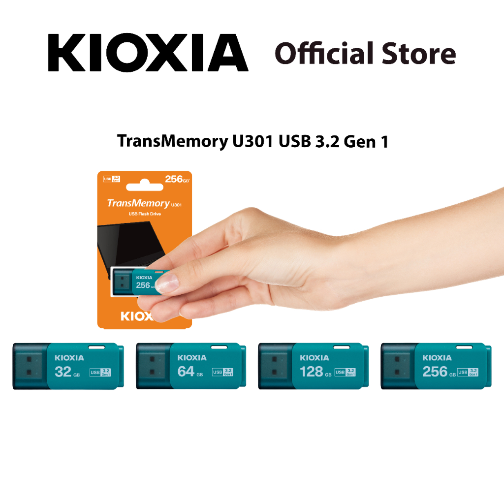 KIOXIA TransMemory U301 USB3.2 Gen 1 Flash Drive in 32GB | 64GB | 128GB ...