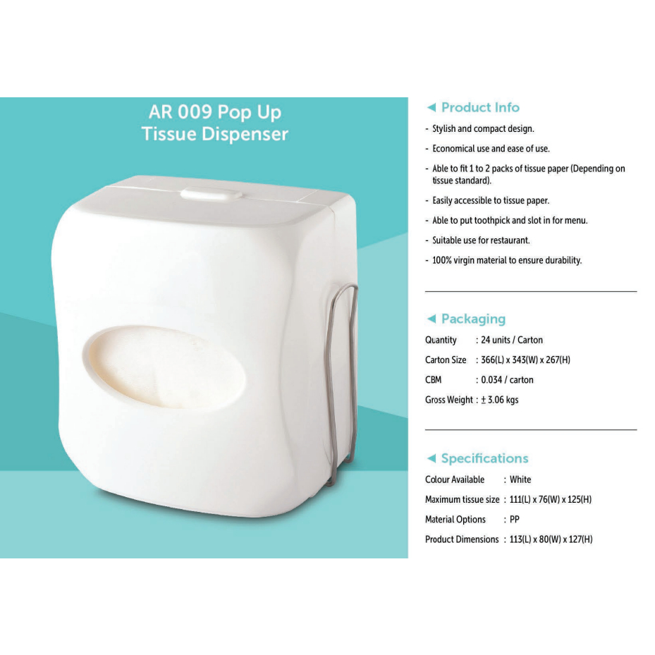 Pop Up Square Tissue Dispenser For Restaurant & Cafes | Shopee Singapore