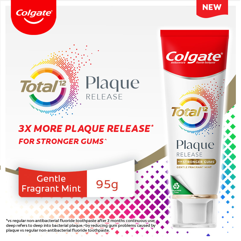 Colgate Total Plaque Release Gentle Fragrant Mint (95g) | Shopee Singapore