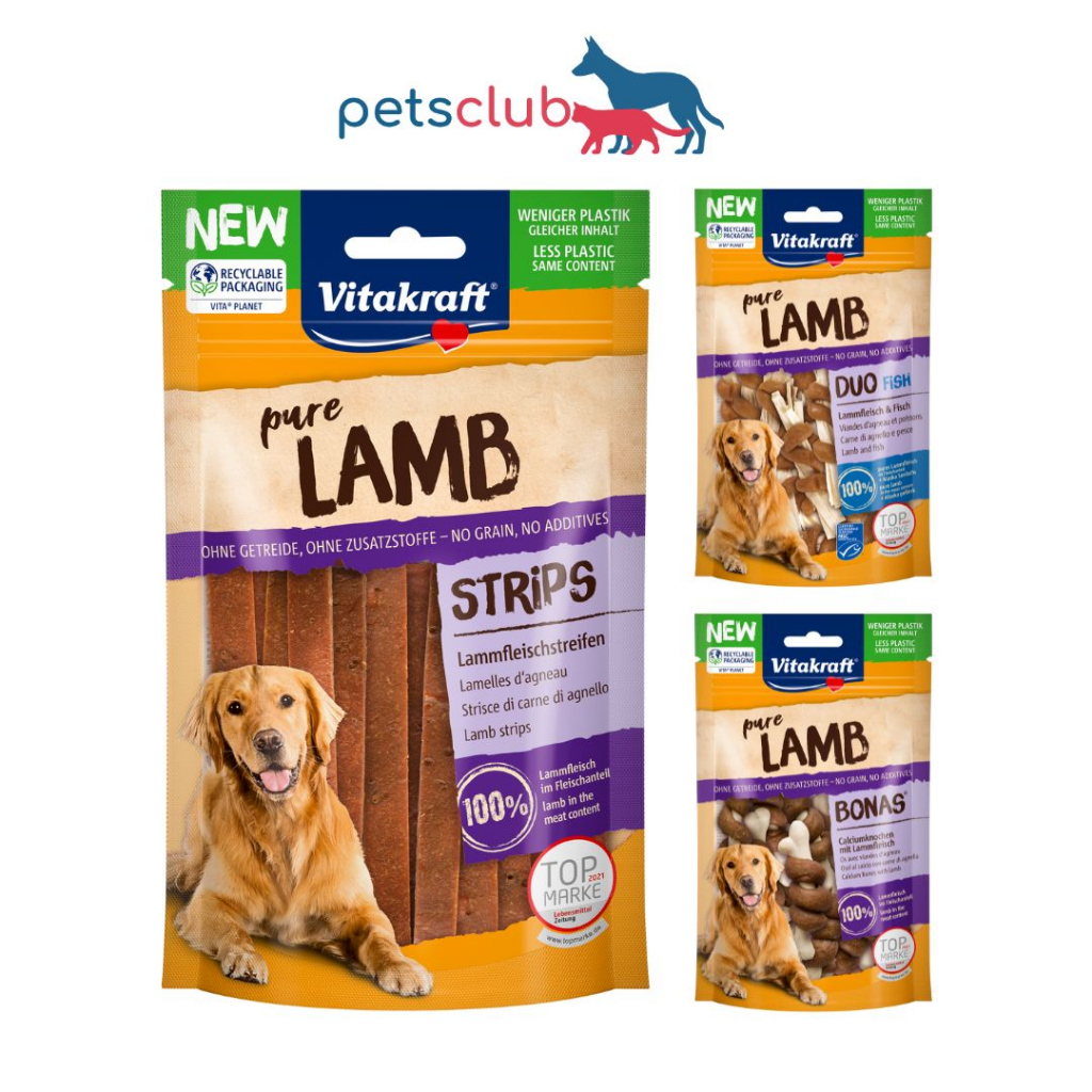[PROMO 1 FOR 1] Vitakraft - Pure Lamb Dog Treats, 80g, Lamb Strips ...