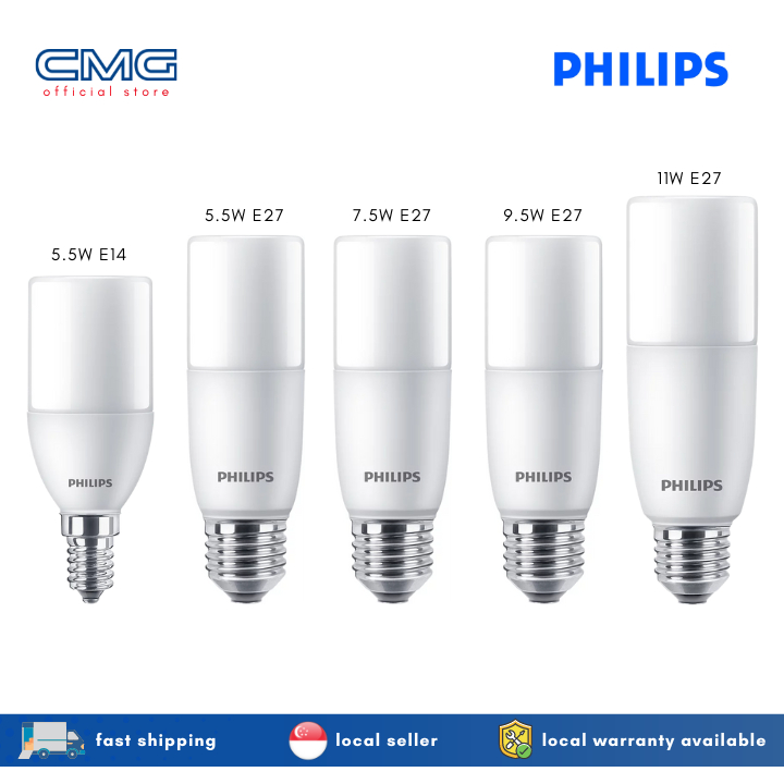 Philips LED Stick (DL Stick) 5.5w/7.5w/9.5w/11w E14/E27 | Shopee Singapore