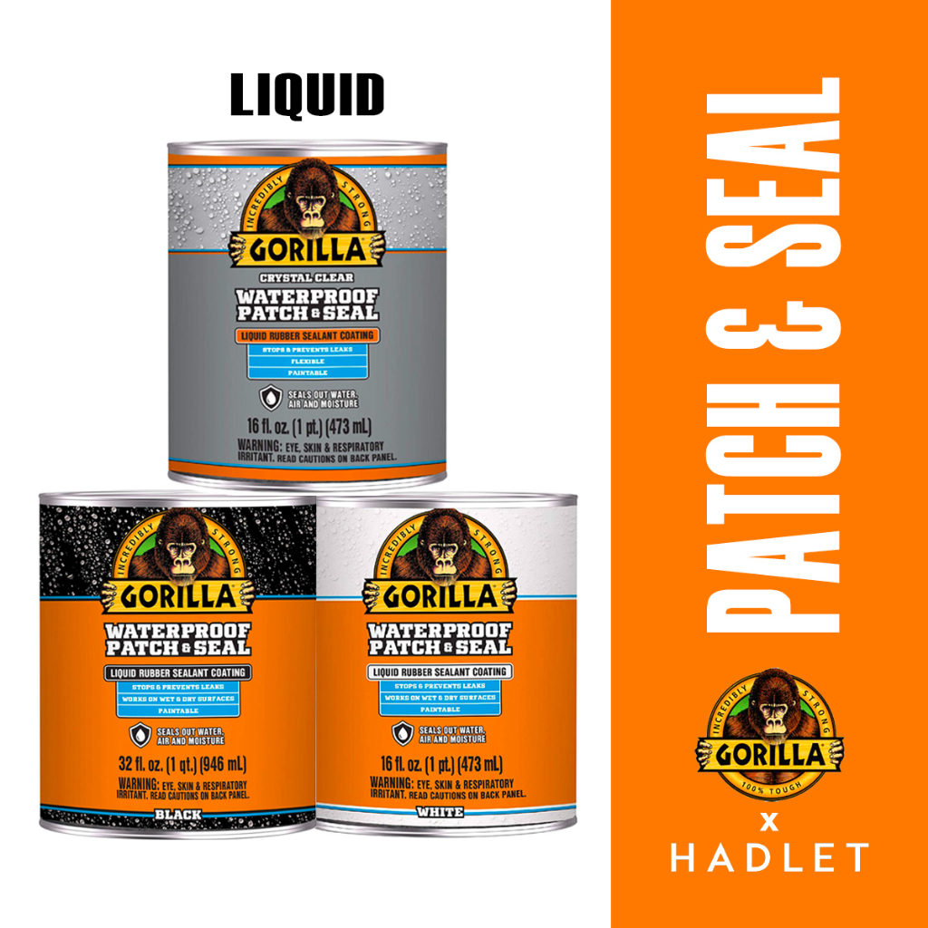 Gorilla Waterproof Patch & Seal Liquid 473/946ml [Clear/Black/White ...