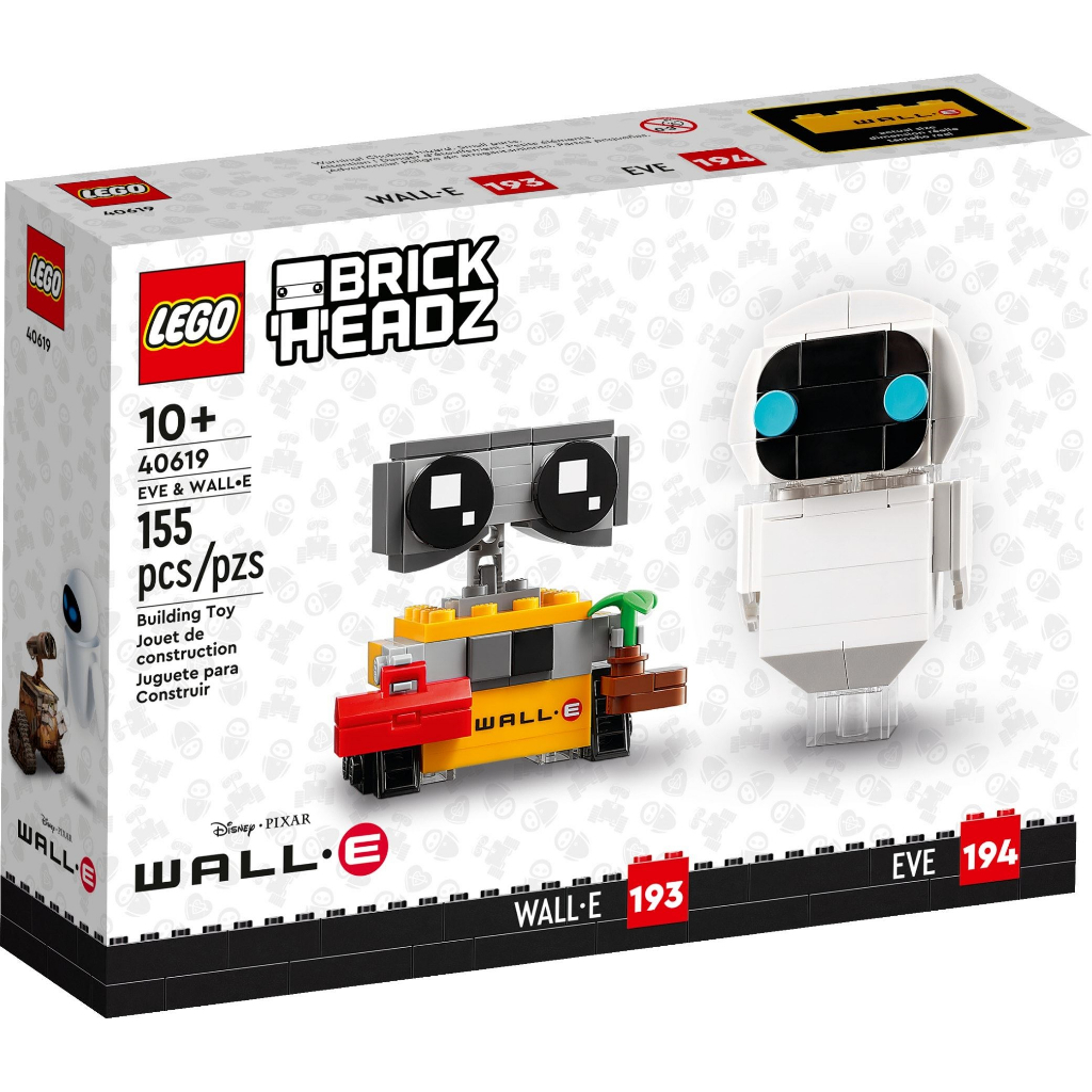[READY STOCKS] LEGO Disney Pixar Wall E Brickheadz 40619 EVE & WALL-E ...