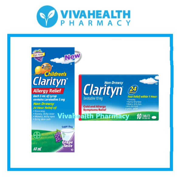 Clarityn Non-drowsy Allergy Relief 10 Tabs/ Syrup 60mL | Shopee Singapore Clarityn Non-drowsy Allergy Relief 10 Tabs/ Syrup 60mL | Shopee Singapore