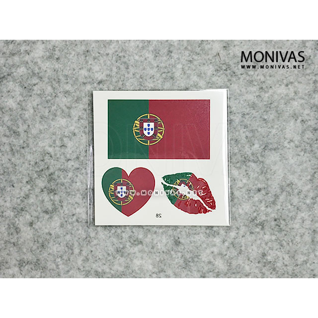 (8pcs) Portugal Flag Temporary Tattoo Football Games Soccer Match Body ...