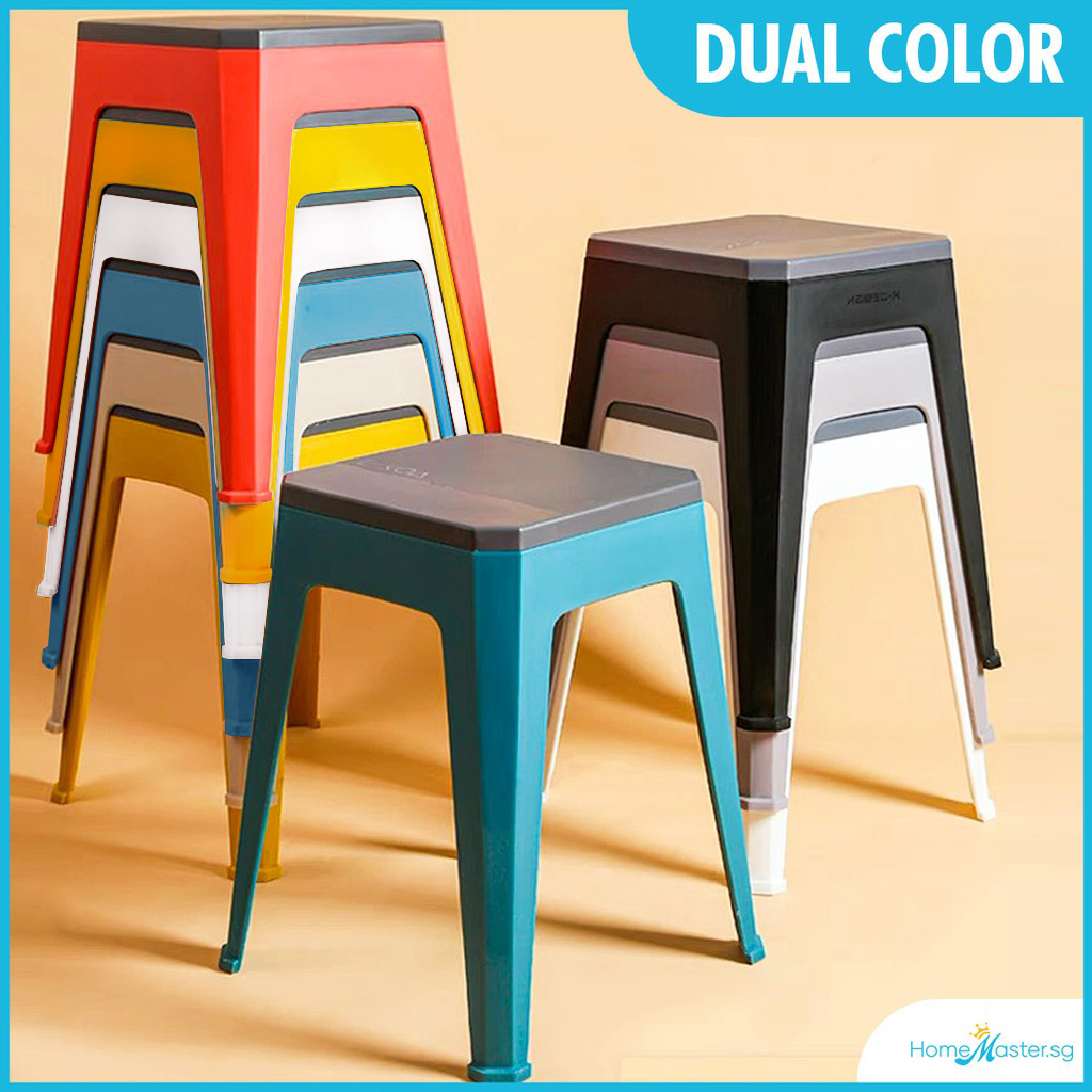 [SG Ready Stock] Stackable Durable Dual Color Stool/Multi-color/Stable ...