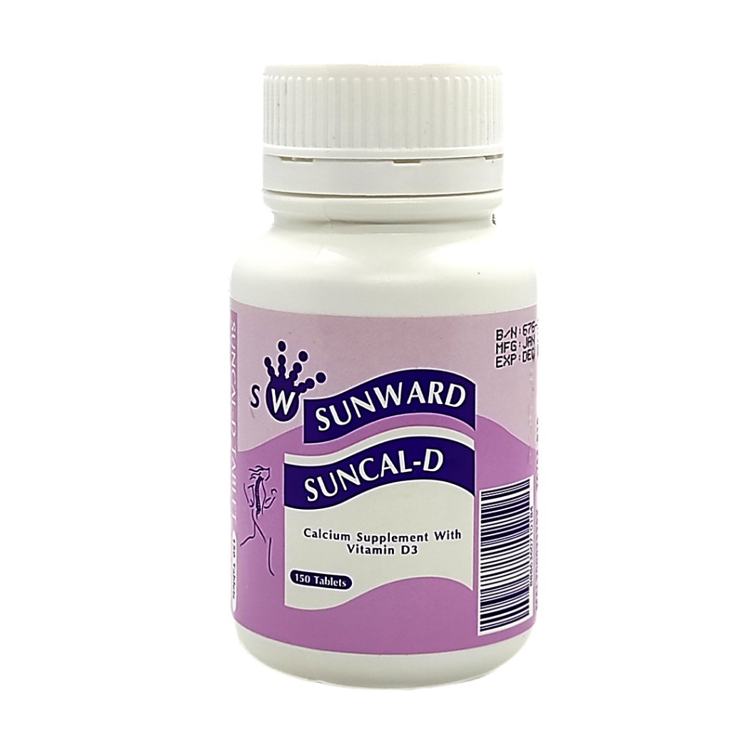 SunWard Suncal-D (Calcium carbonate 450mg/Vitamin D 200IU) 150 Tablets ...