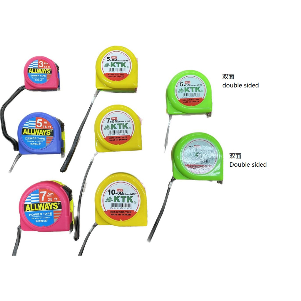 [Ready Stock] KTK, Allways, Measuring Tape 3.6m, 5m, 7.5m, Double Sided ...