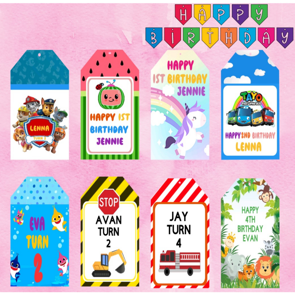 Personalised Birthday Hang Tag / Goodie Bag Hang Tag | Shopee Singapore