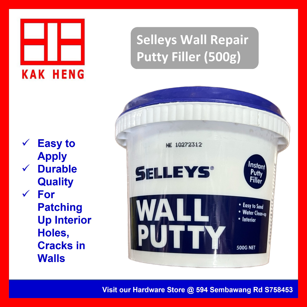 Selleys Wall Putty Filler Repair Patch Cracks Holes White (500g ...