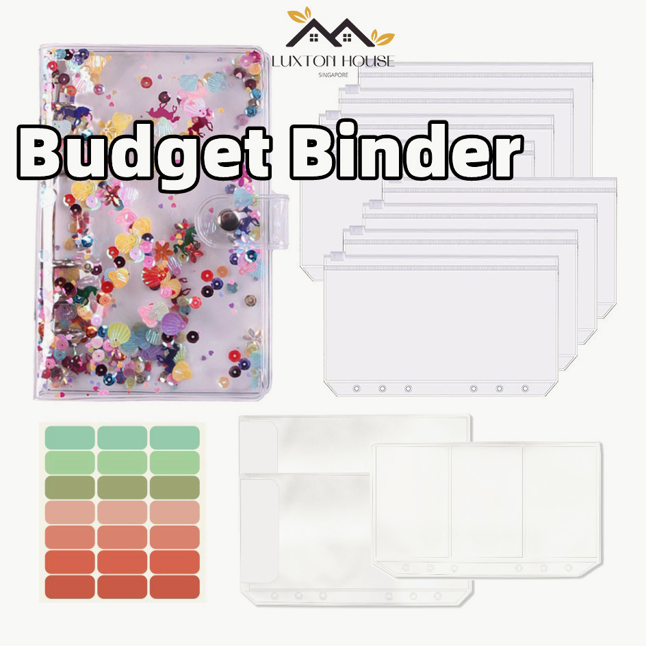 {SG} A6 Cash Money Binder Budget Binder Pocket PVC Cover 6 Rings Loose ...