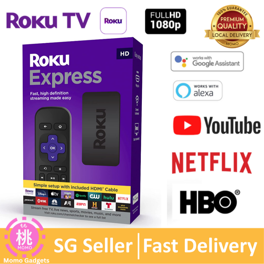 Roku Express HD / 4k+ Roku Premiere option Streaming Media Player ...