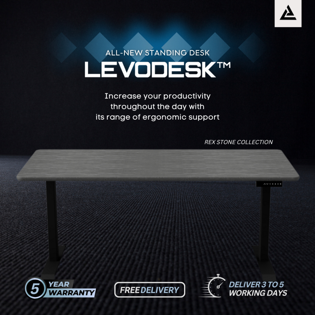 APOL Levodesk Rex Stone - Ergonomic Standing Desk Electric Height ...
