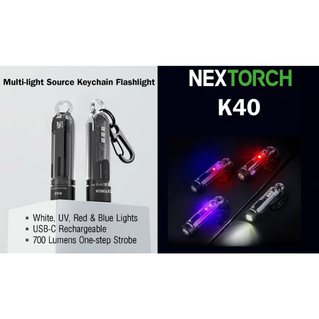 Nextorch K40 (4-In-1) Multi Light Sources Keychain Light | Shopee Singapore