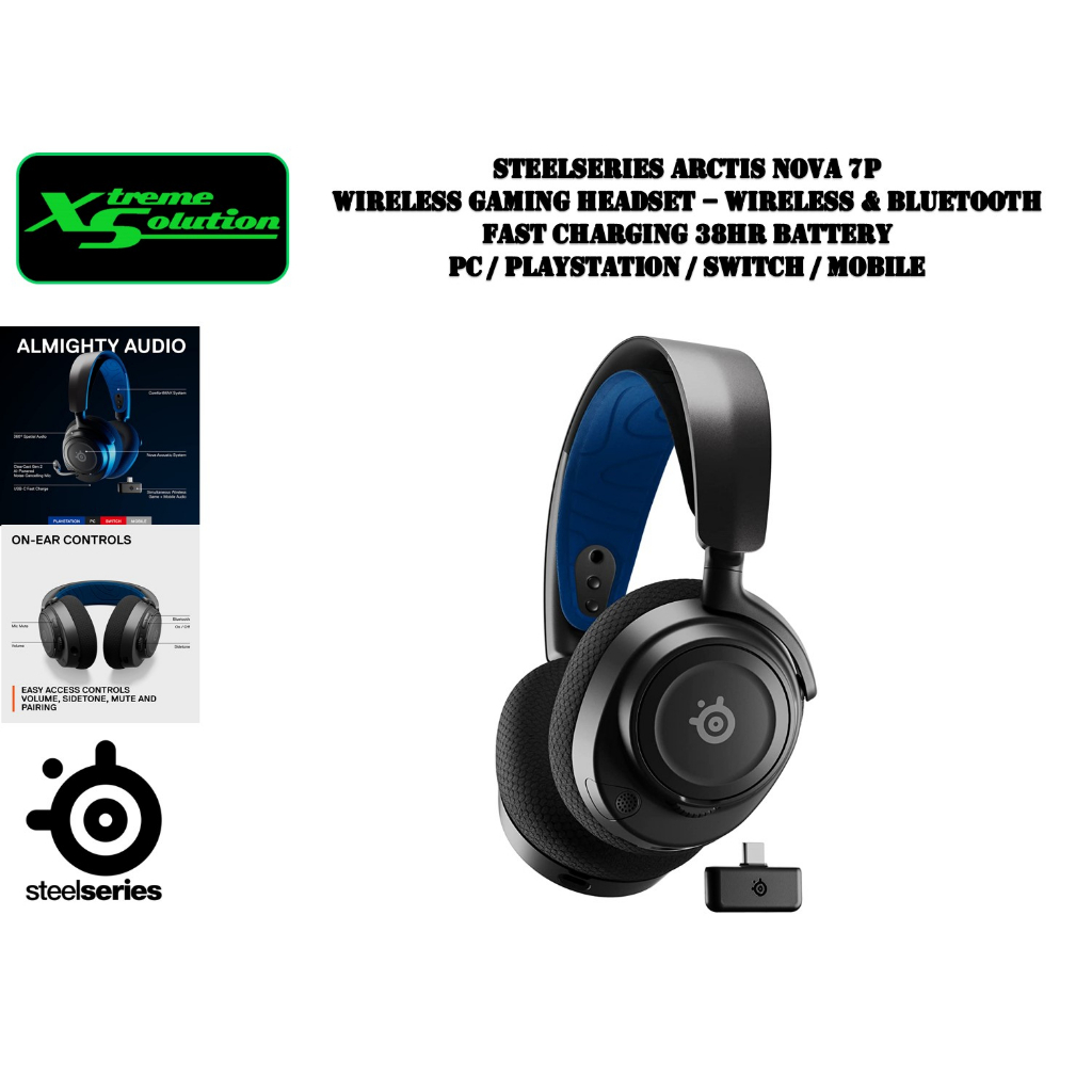 Steelseries Arctis Nova 7P - Wireless Gaming Headset | PC / Playstation / Switch / Mobile ...
