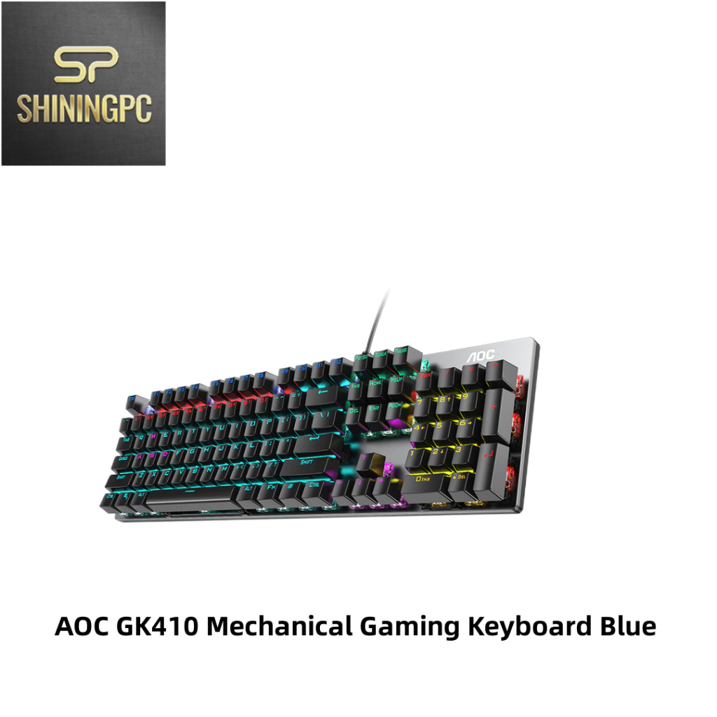 AOC Mechanical Switch Gaming Keyboard 104 key Blue Switch (GK410) GM ...
