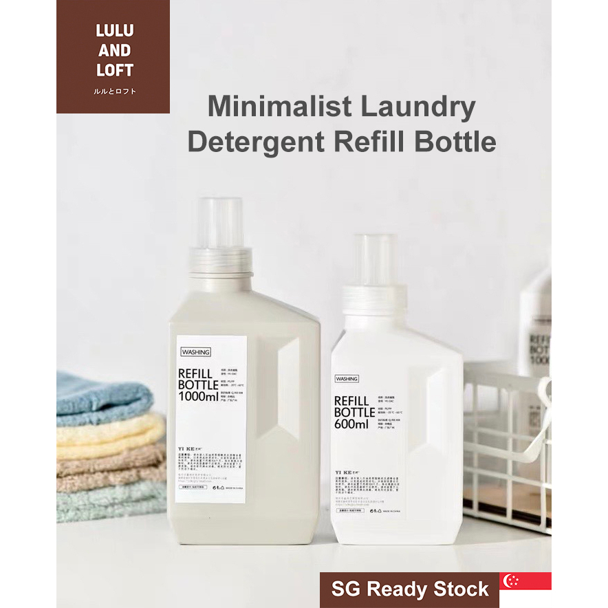 Minimalist Empty Laundry Detergent Liquid Refill Bottle with measuring ...