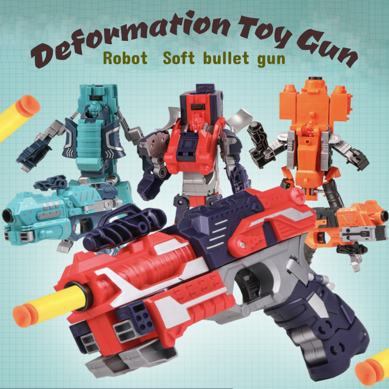 Robot Transformation Deformation Toy Gun Soft Bullets Child Shooting ...