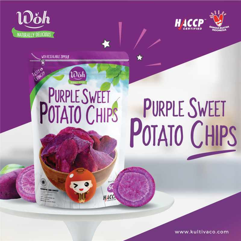 Woh Purple Sweet Potato Chips 50g Halal | Shopee Singapore