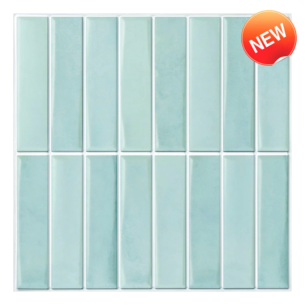 3D Light Blue Linear Mosaic Wall Sticker Self Adhesive 3D Wall Panel ...