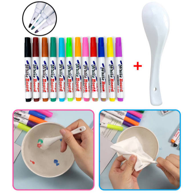 PaintingMagical Water Pen 8/12 Colors Set Water Floating Doodle Kids ...