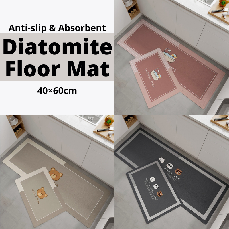 {SG} 40×60cm Diatomite Mat Anti-Slip Absorbent Kitchen Soft Mat Floor ...