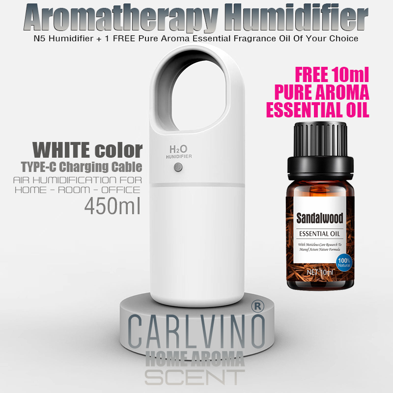 HOME DIFFUSER WHITE HUMIDIFIER 450ml with LED Light For Room, Office ...