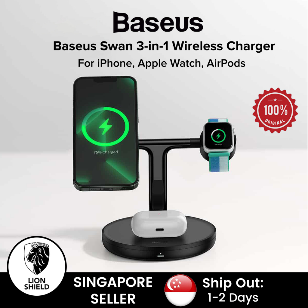 [SG] Baseus Swan 3-in-1 Wireless Magnetic Charger Charging Station ...