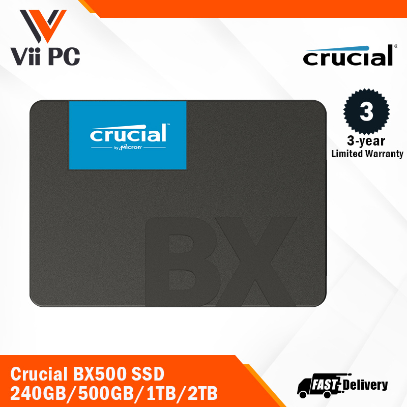 Crucial BX500 2.5 SATA SSD ( 240GB / 500GB / 1TB / 2TB), Internal SSD ...