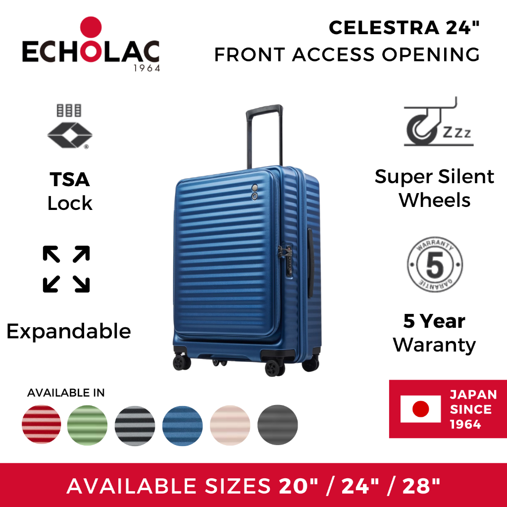 Echolac Celestra 24" Medium Luggage Expandable 8 Wheels Spinner | Front ...