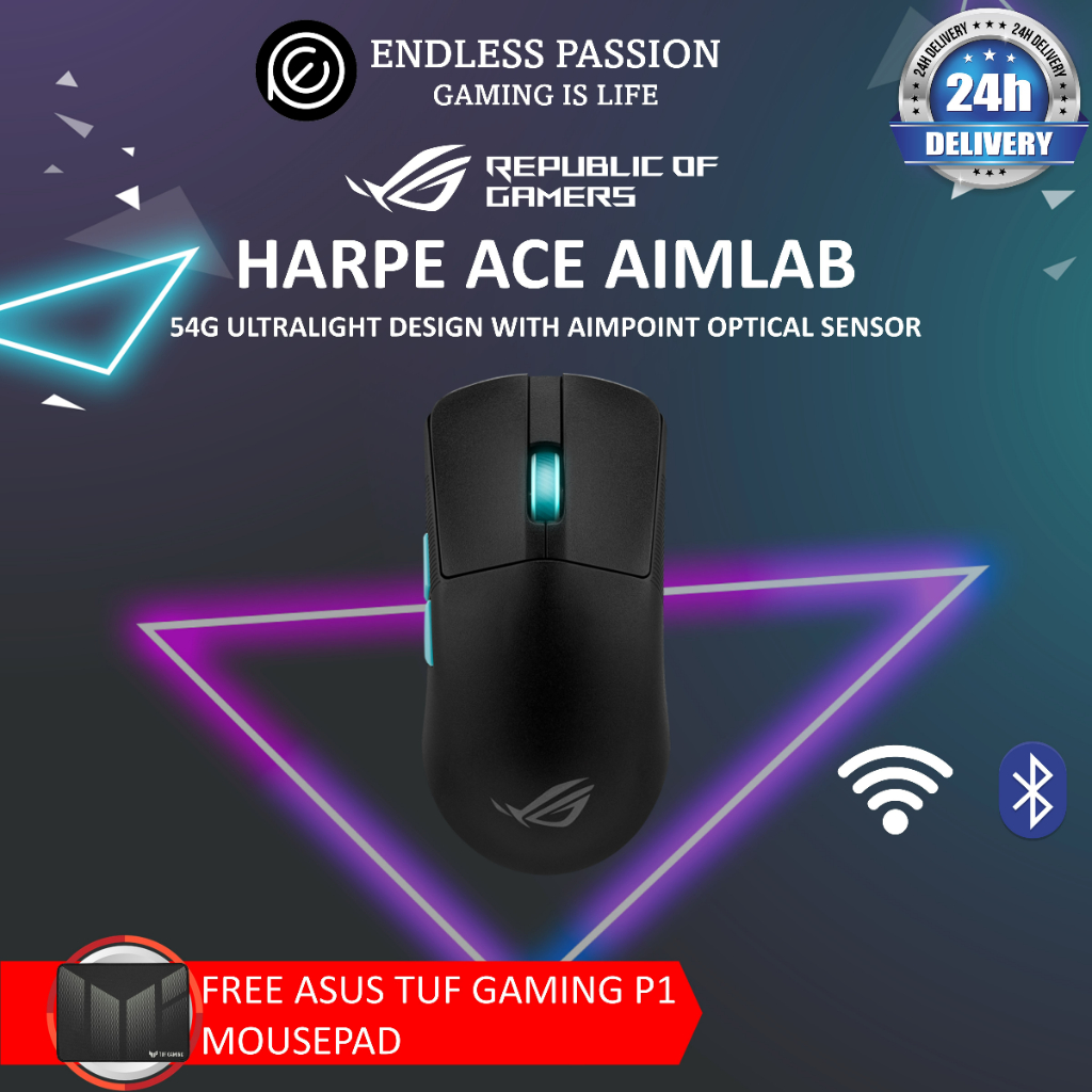 ASUS ROG Harpe Ace Aimlab Edition Wireless Gaming Mouse | Shopee Singapore