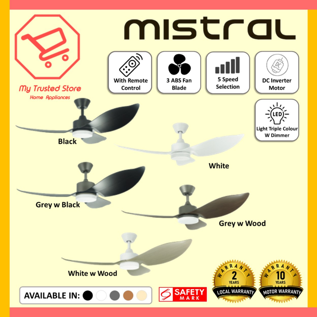 🔥Free Basic Installation! 🔥 Mistral 46" D'Fan Ceiling Fan Space 46 with ...