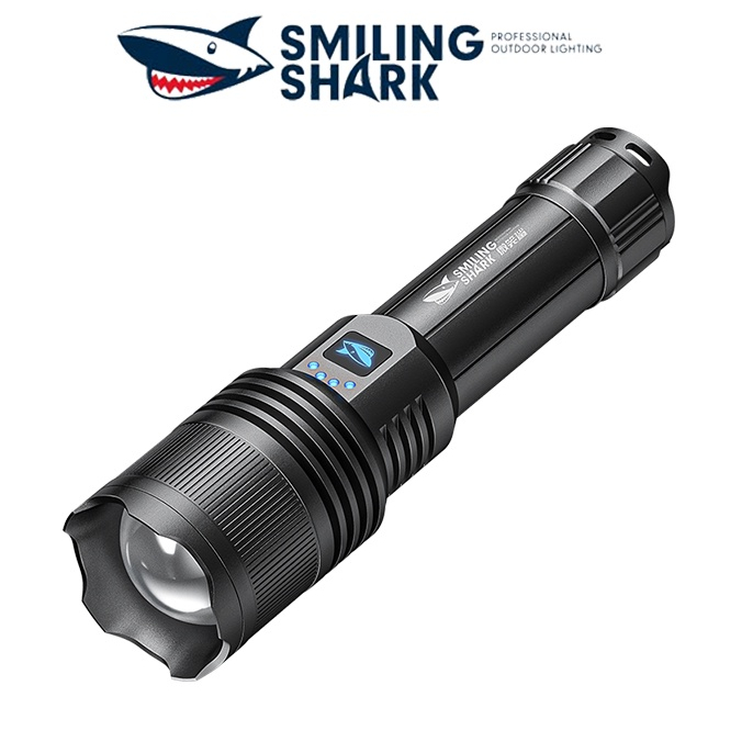 Smiling Shark Super Bright Torchlight Led M80 Powerful Flashlight 5000LM Zoomable 26650 USB ...