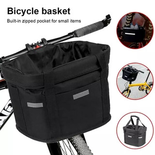 Bicycle Handlebar Basket Foldable Detachable Front Frame Pannier ...
