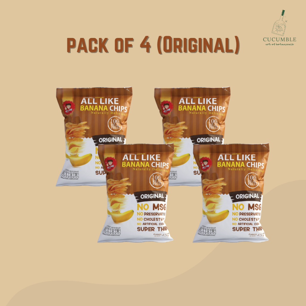 All Like Healthy Banana Chips - 45g (Halal) Thai BKK Snacks | Shopee ...