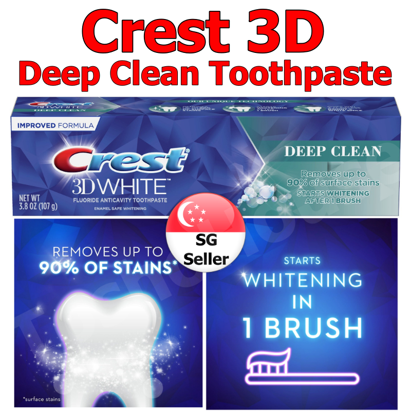 [SG Seller] Crest 3D White Deep Clean Teeth Whitening Toothpaste, Improved Formula - 93g (3.3oz ...