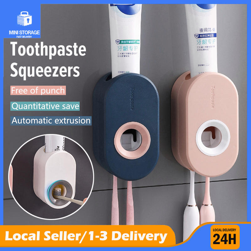 [SG Seller]Automatic Toothpaste Squeezer Dispenser Toothbrush Holder ...