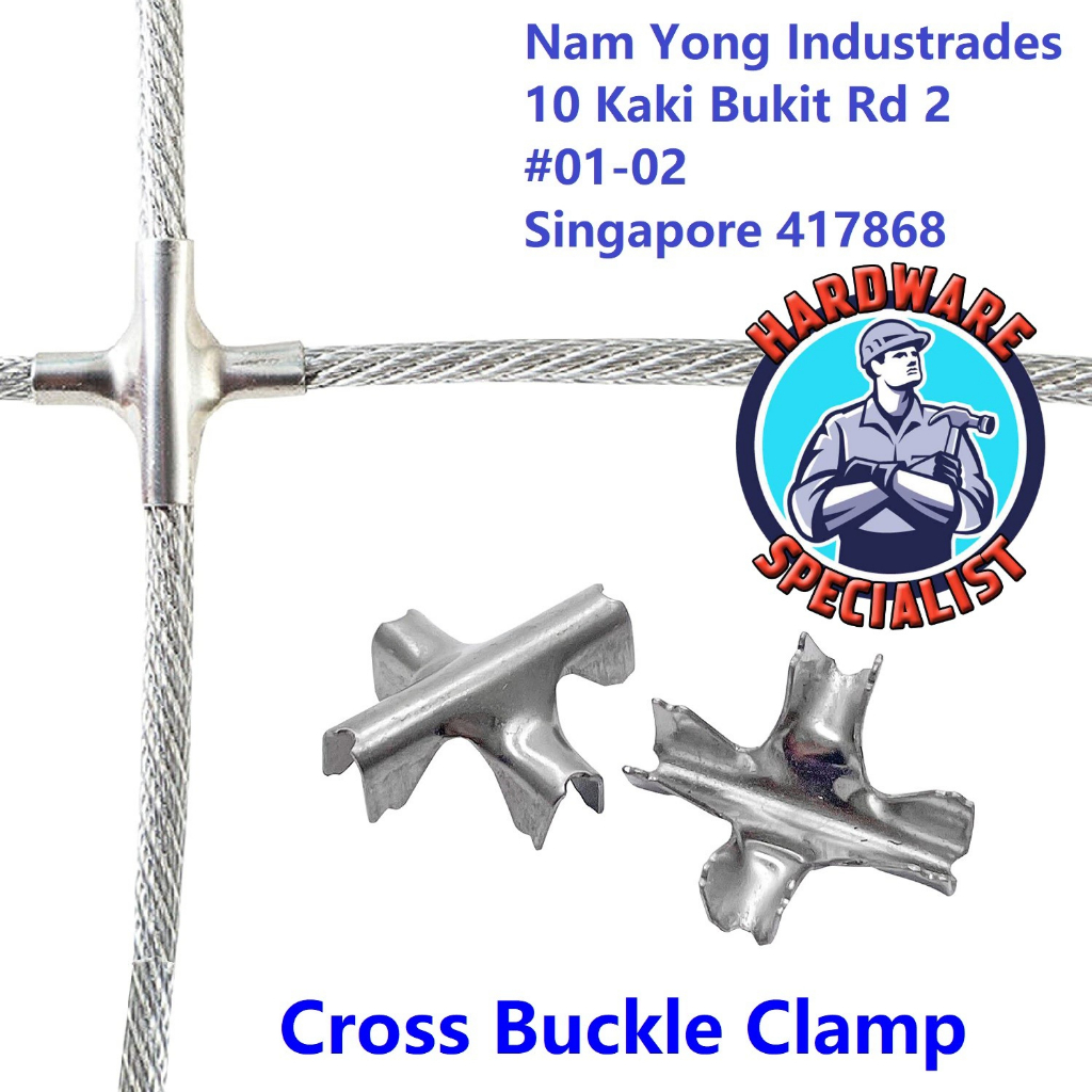 Stainless Steel 304 Wire Rope Cross Buckle / Wire Rope Trellis Clamp ...