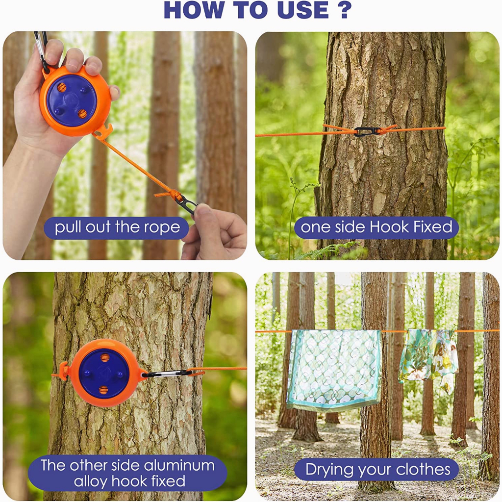 【SG】8M Retractable Clothesline Indoor Outdoor Clothes Hanger Adjustable ...