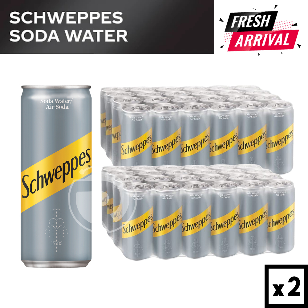 [Bundle of 2] Schweppes Soda Water (320ml x 24 Cans x 2 Cartons | Shopee Singapore
