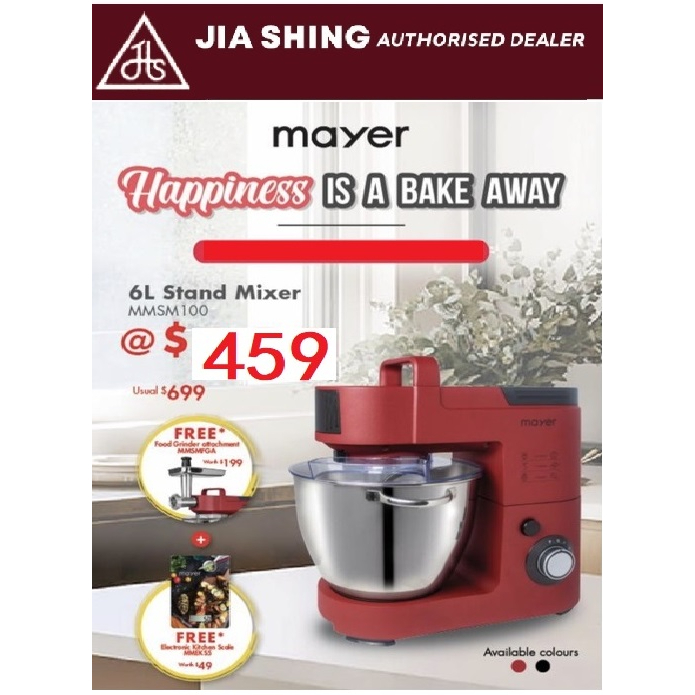 Mayer 6L Stand Mixer (MMSM100) Sandy Matte Black | Shopee Singapore