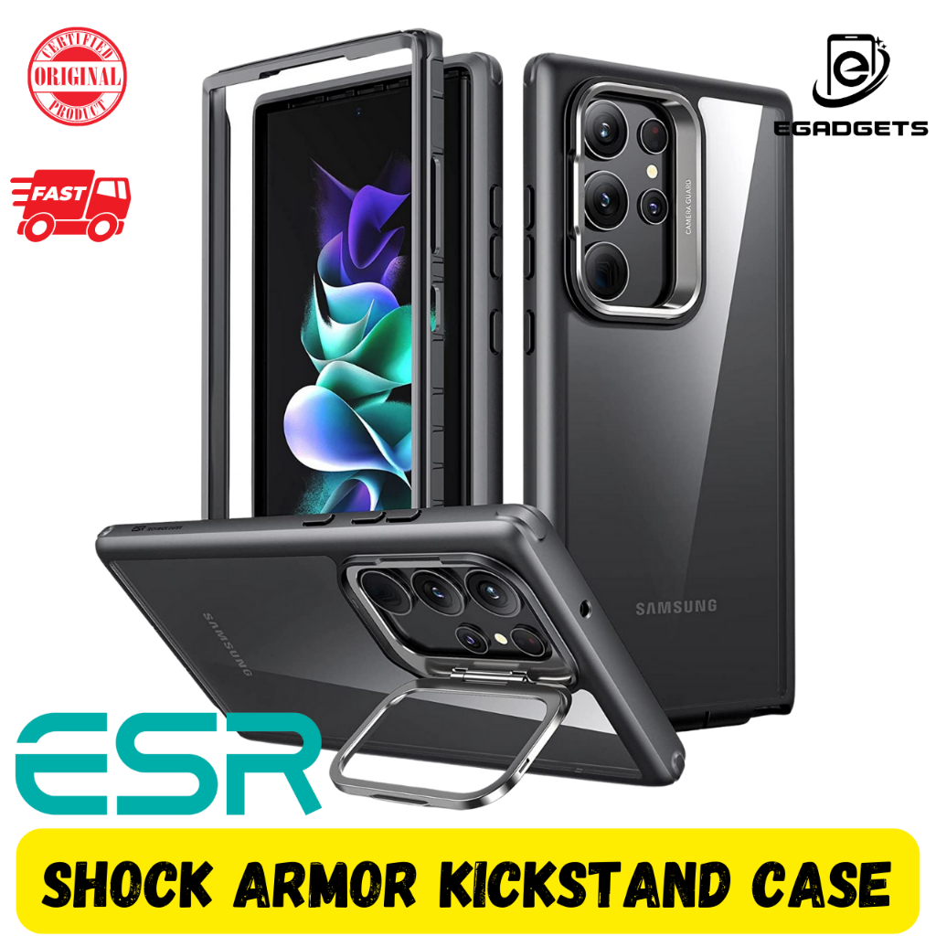 ESR Shock Armor Kickstand Case for Samsung Galaxy S23 Ultra | Shopee ...