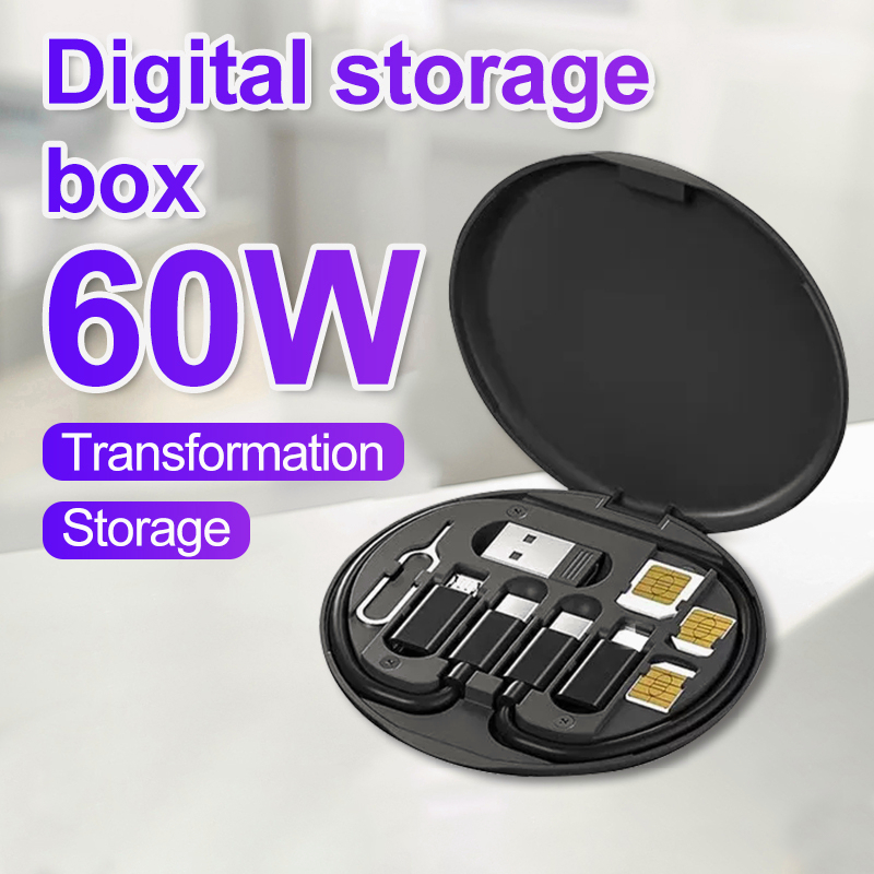 [Sg seller] 5 In 1 60W Multi-Functional Fast Charging Box Data Cable ...
