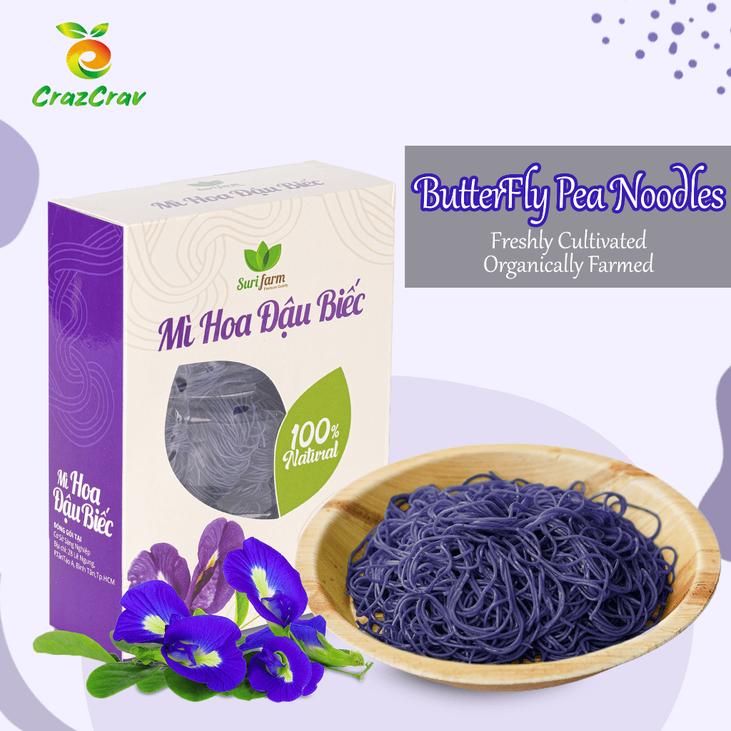 HEALTHY ORGANIC BUTTERFLY PEA NOODLES - BLUE PEA - FLOWER - CLITORIA ...