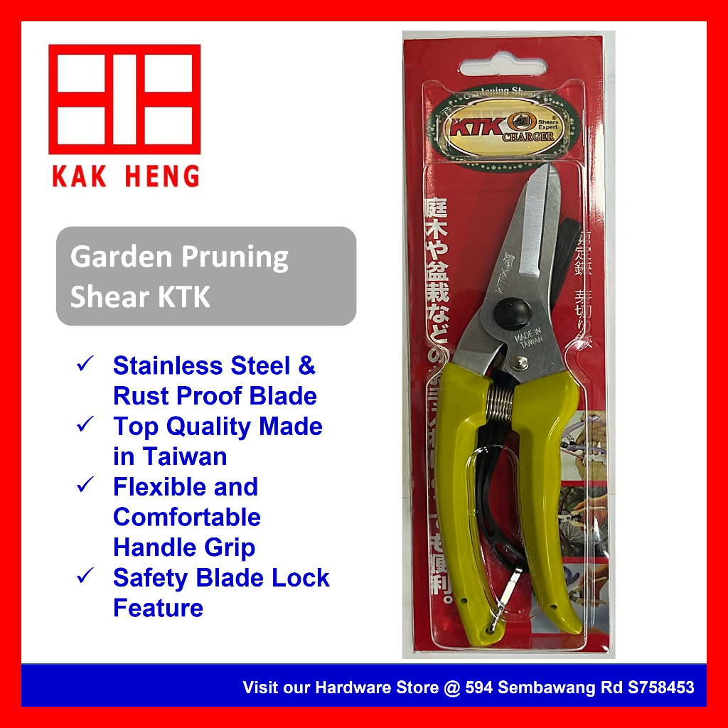 Heavy Duty Garden Pruning Shear KTK Cutter Stainless Steel Blade Safety ...